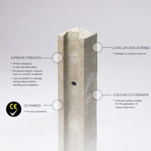 Concrete Post Slotted 9ft - English Brothers Ltd